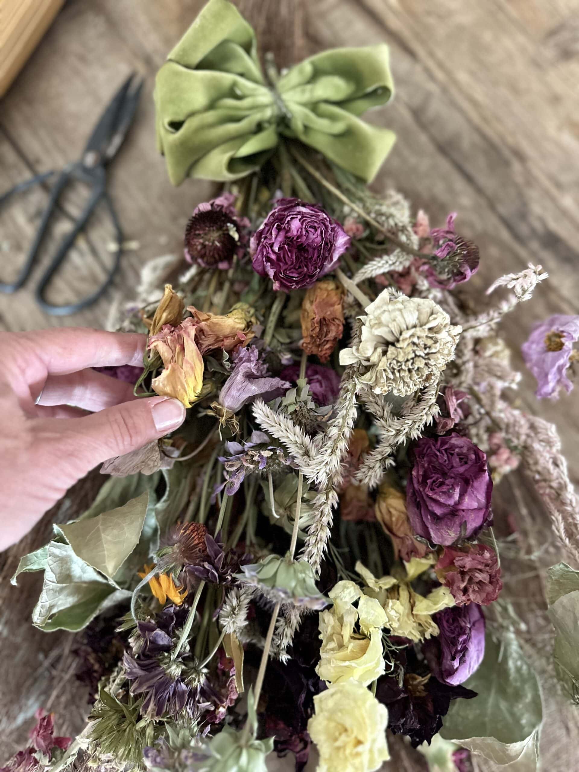 Beautiful DIY Dried or Fresh Autumn Florals Broom - French Country Cottage