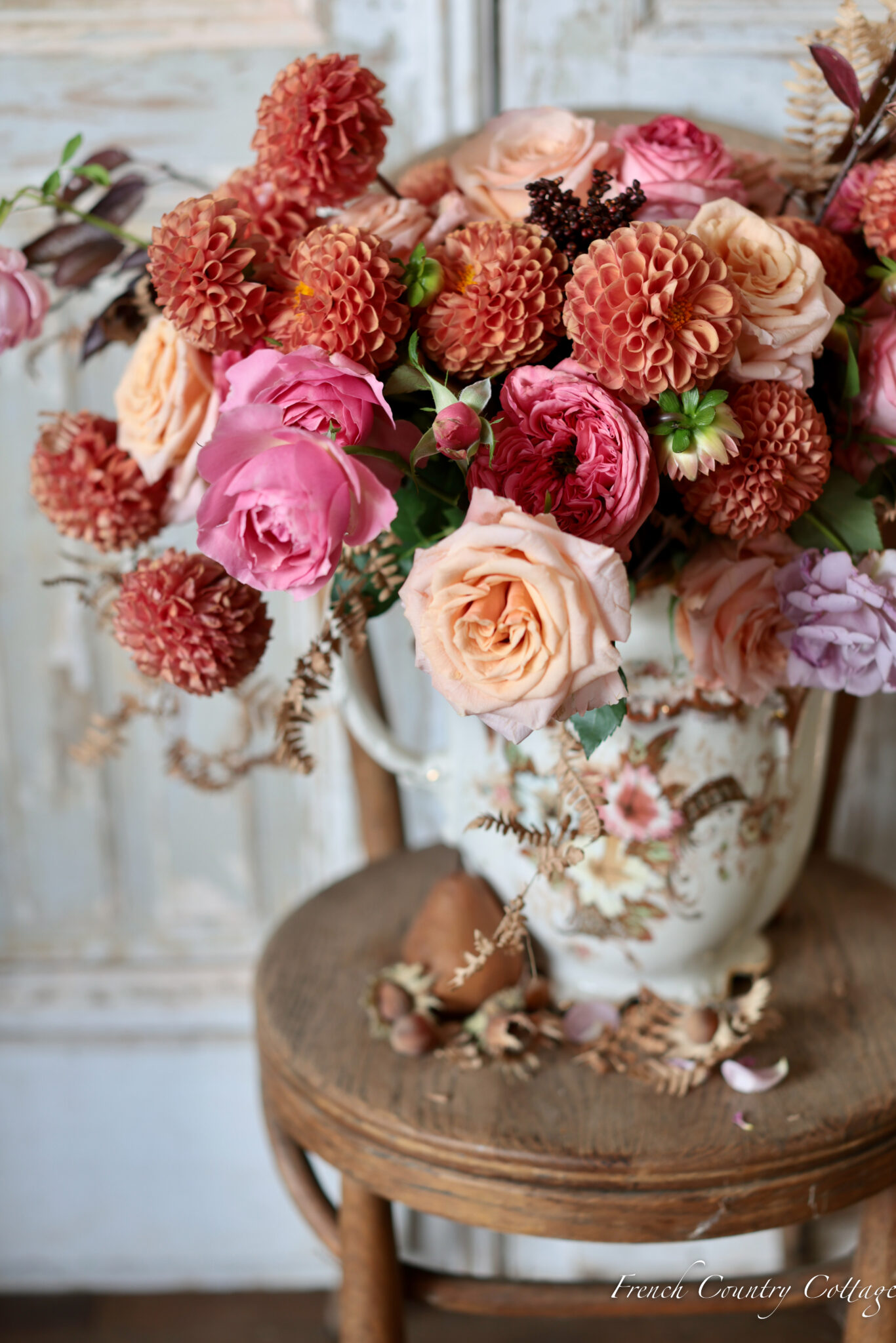 Beautiful Easy Autumn Floral Arrangement - French Country Cottage