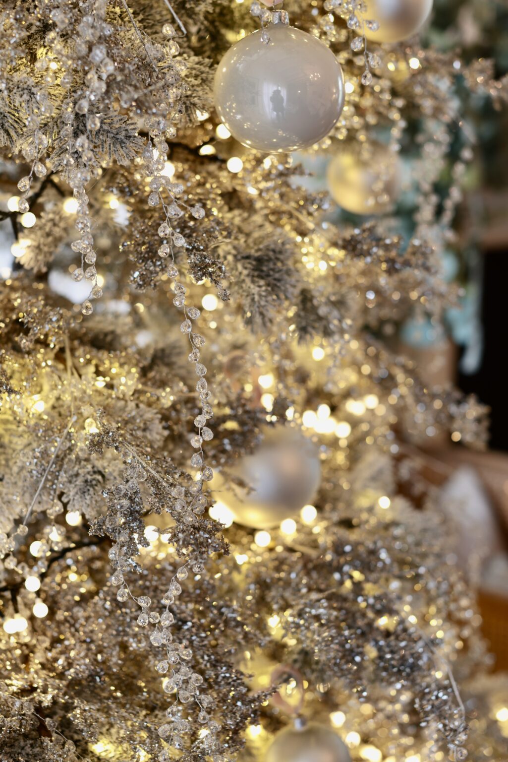 Beautiful Frosted Christmas Tree - French Country Cottage