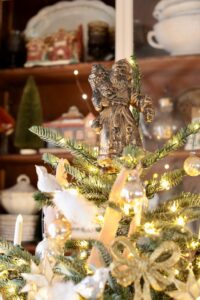 Sweet Little Christmas Tree in a Vintage Basket - French Country Cottage