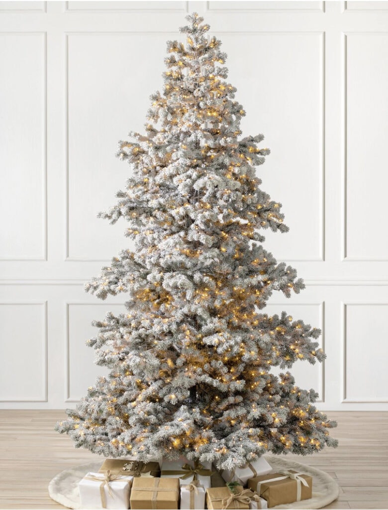 Beautiful Frosted Christmas Tree - French Country Cottage