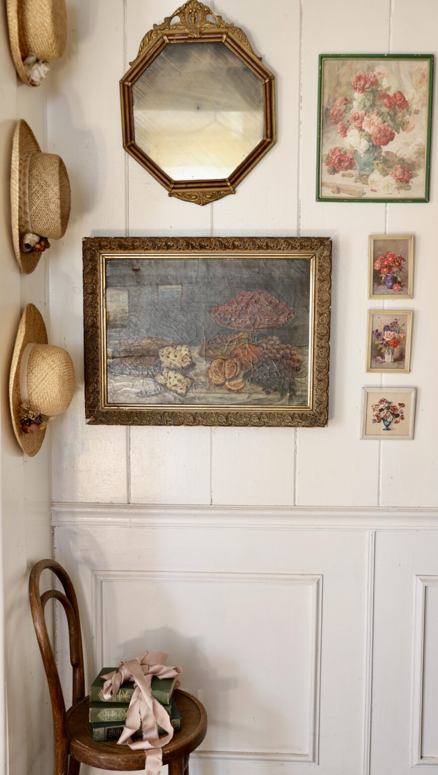 Vintage Floral Art Wall & how to get the look - French Country Cottage