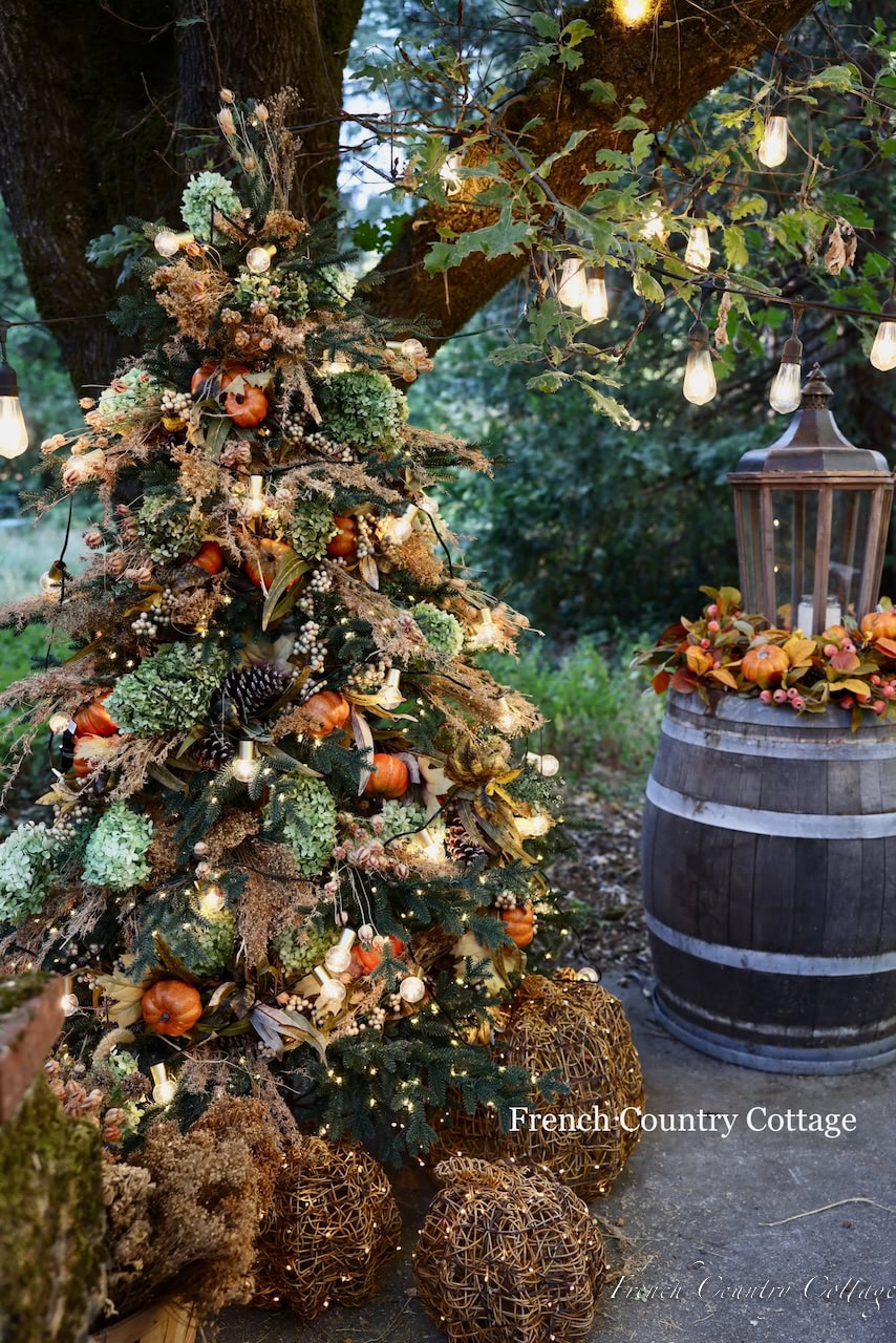 How To Create a Beautiful Autumn Christmas Tree - French Country Cottage